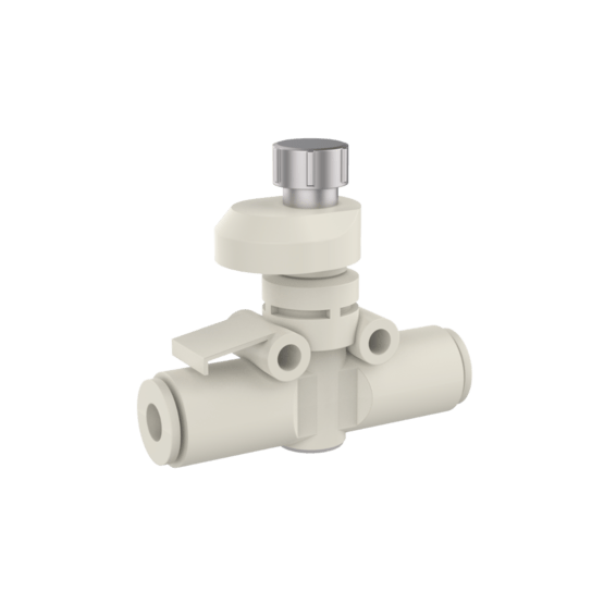 6mm Push-to-Connect Flow Control Valve with Indicator, Female Inlet x Outlet, 0.26 Cv | Vention